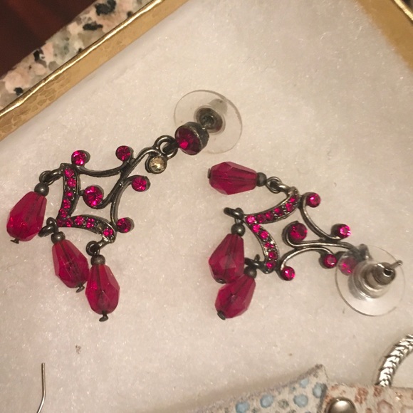 Jewelry | Antique Red Rose Dangle Earrings | Poshmark